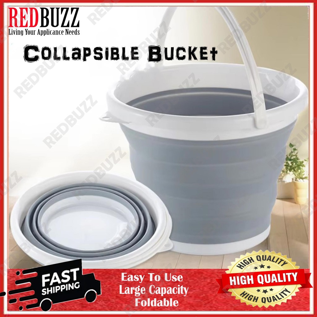 REDBUZZ Foldable Bucket Foldable Pail Collapsible Bucket Water Bucket ...