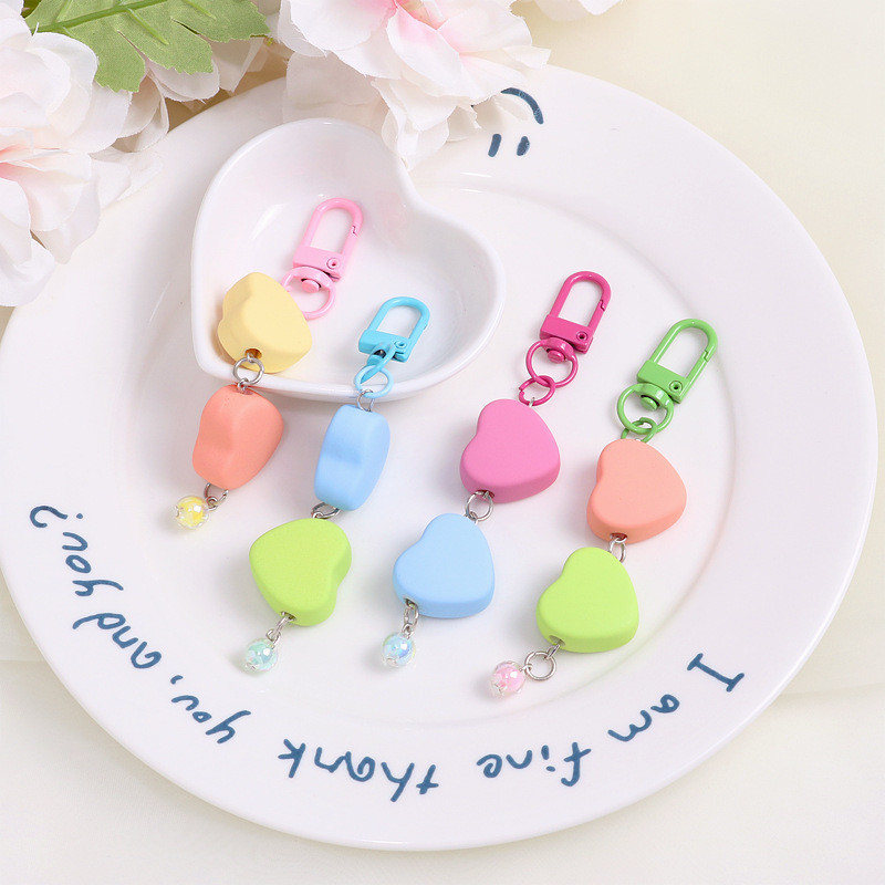 Colored Dopamine Star Heart Mixed Color Acrylic Chain Keychain Bag ...