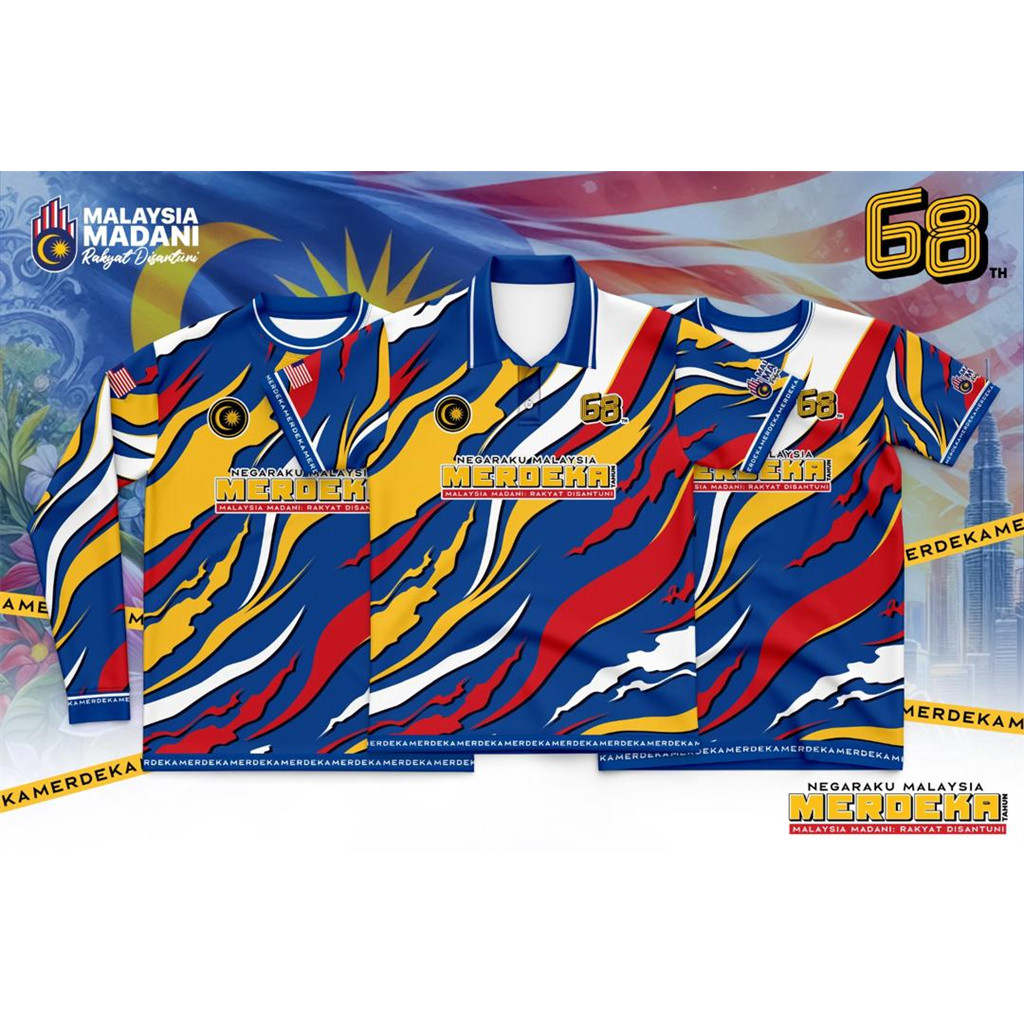 [READY STOCK] FREE CUSTOM Baju Merdeka 68 Tahun baju jersey Ethnic T ...