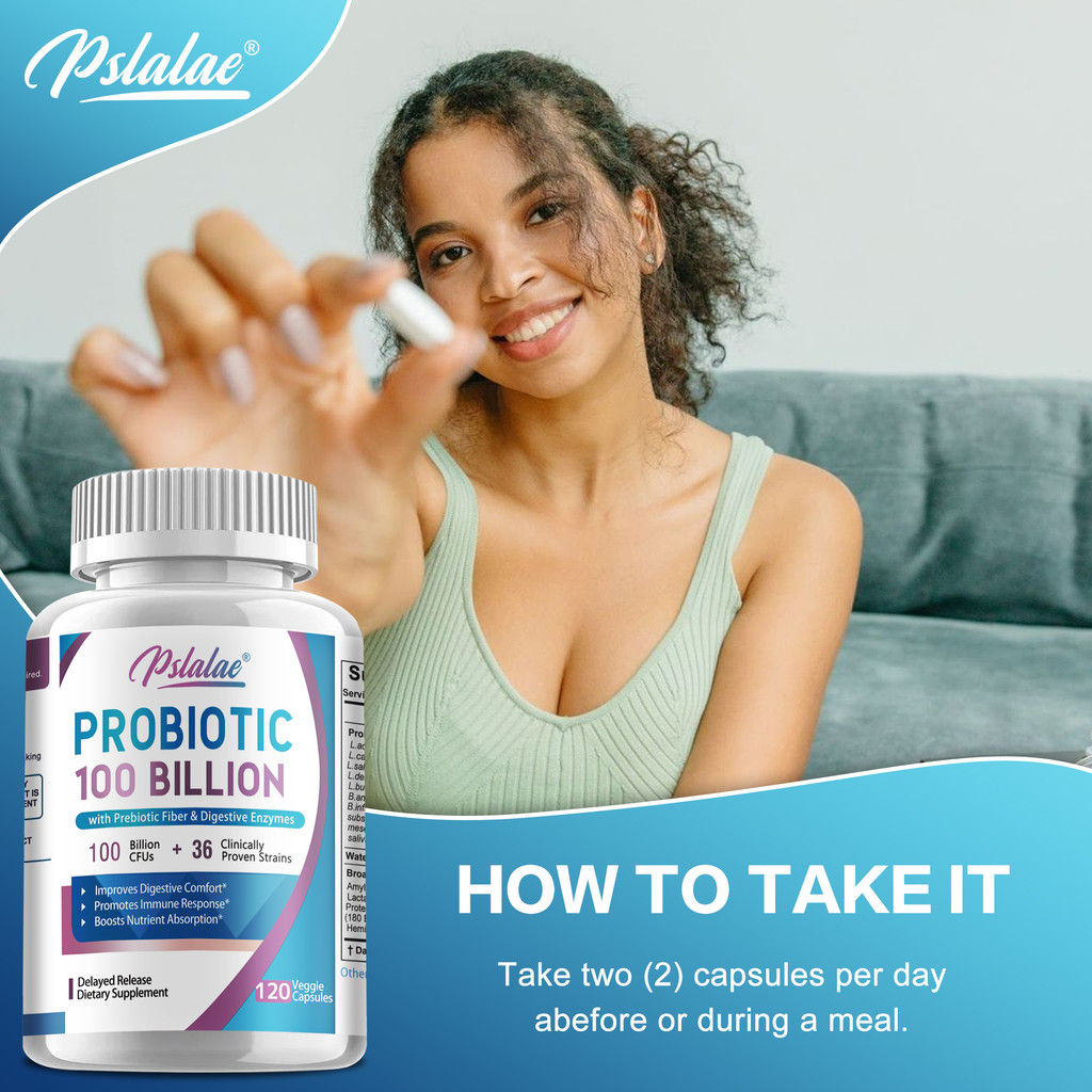 Pslalae Professional-Grade Probiotic with Prebiotic Fiber & Broad ...