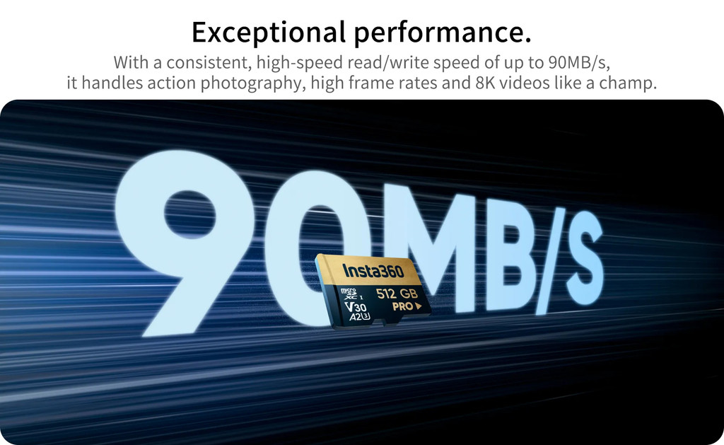 Insta360 Micro SD Card 128G/256G/512G for Insta360 X5/Ace Pro 2/X4/Ace ...