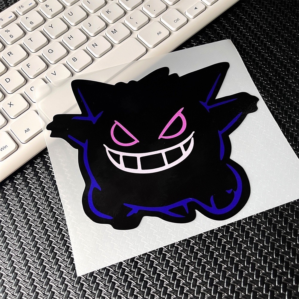 JDM Anime Evil Smiling Pokemon Gengar Badge Reflect Vinyl Stiker Car ...