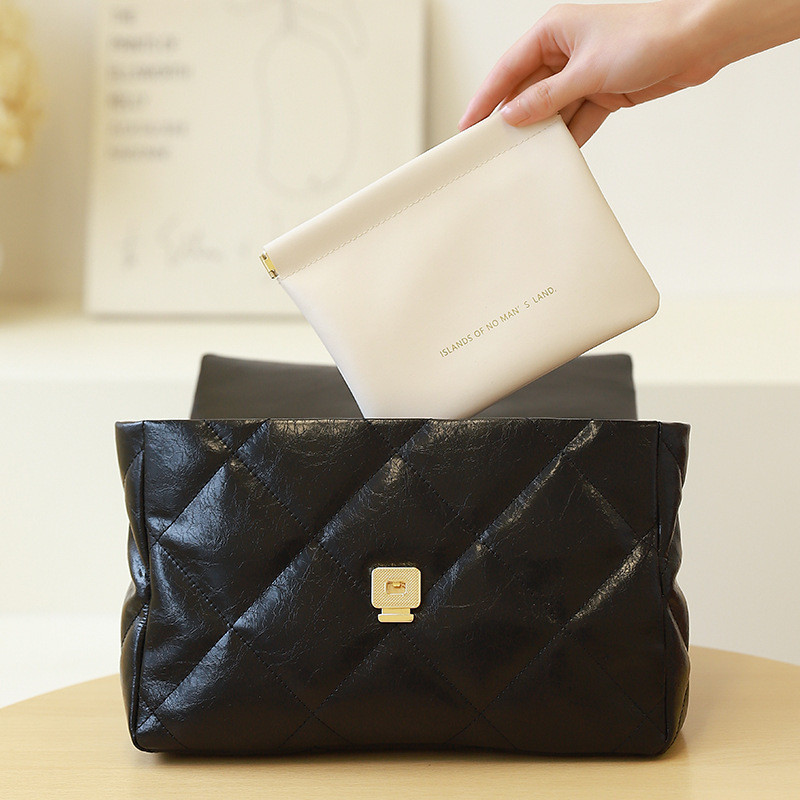 New Mini Storage Bag PU Leather Minimalist Change Bag Portable Earphone ...