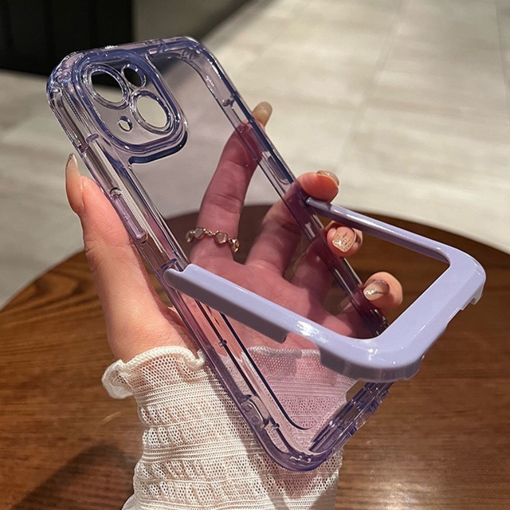 INS Solid Color Foldable Bracket Phone Case for iPhone 15 14 13 12 11 ...