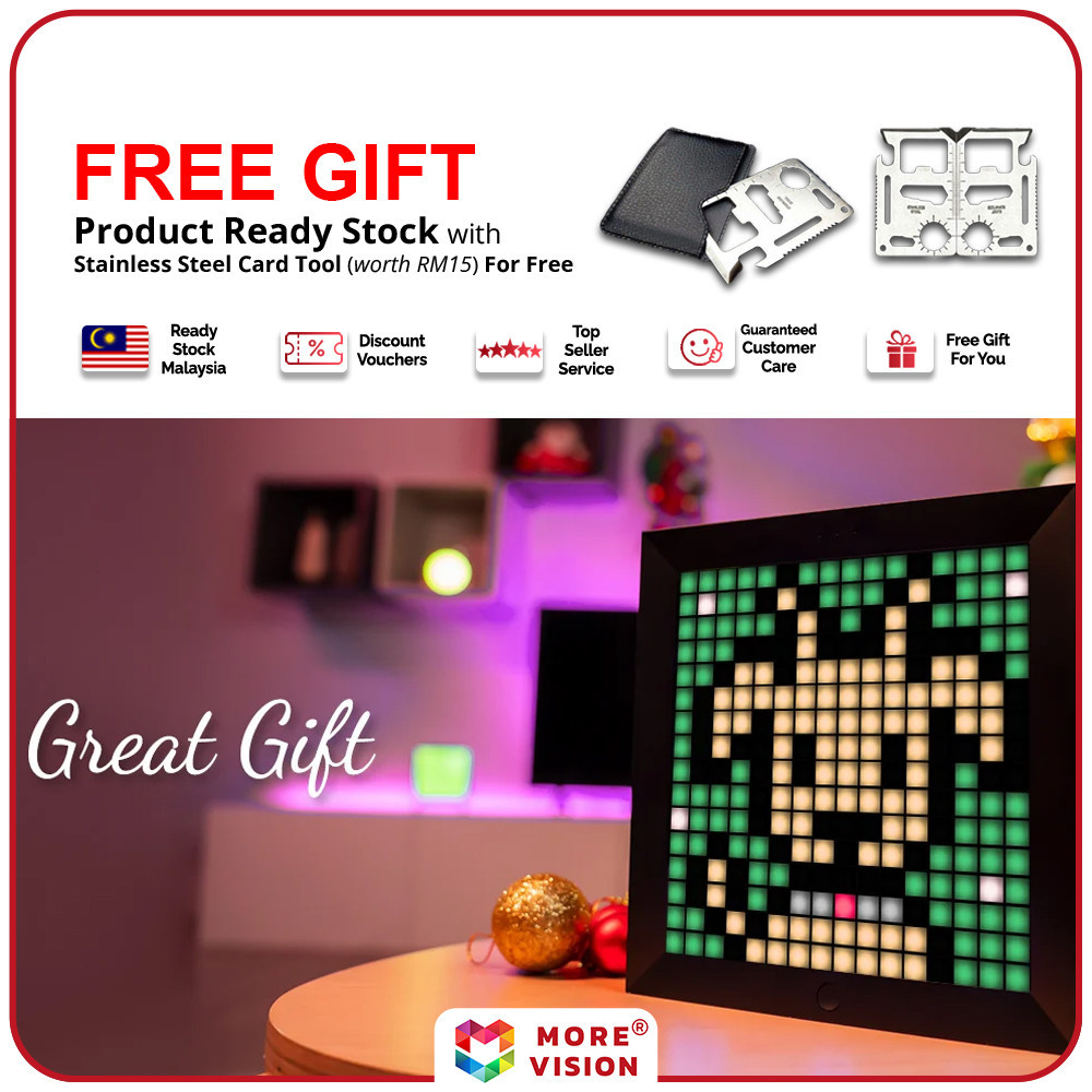 Smart APP Control LED Matrix Pixel Display Screen Board Bluetooth DIY Night Light Pattern Home ...