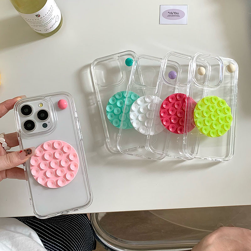 Creative Colorful Round Suction Cup Phone Case Compatible for iPhone 15 ...