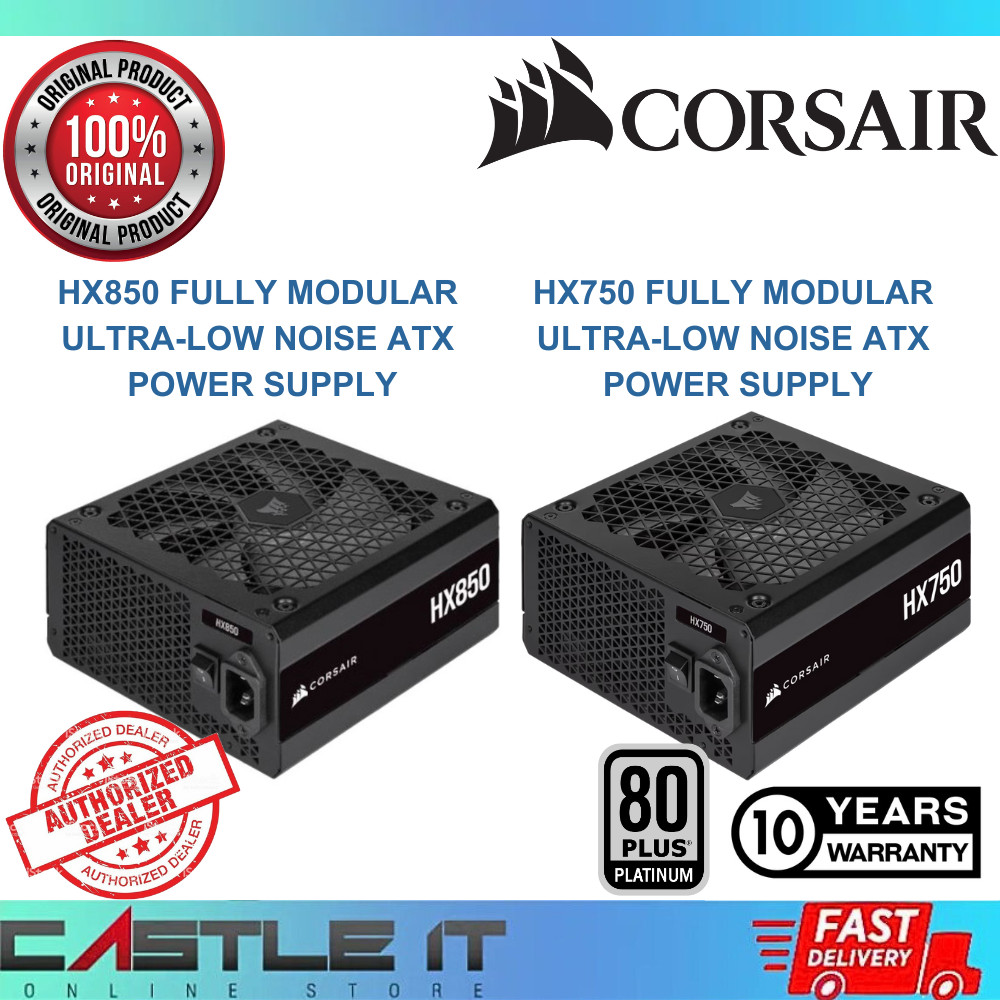 Corsair HX850 HX750 850W 750W 80PLUS Platinum Full Modular Power Supply ...