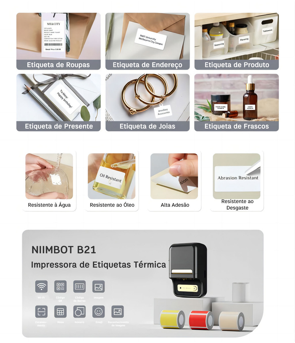 NIIMBOT B21 Label Printer Maker, Portable Thermal Label Printer ...