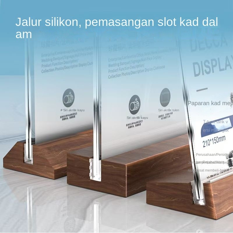 A4 Wooden Acrylic Table Card A5 Table Card Advertising Card A6 Display ...