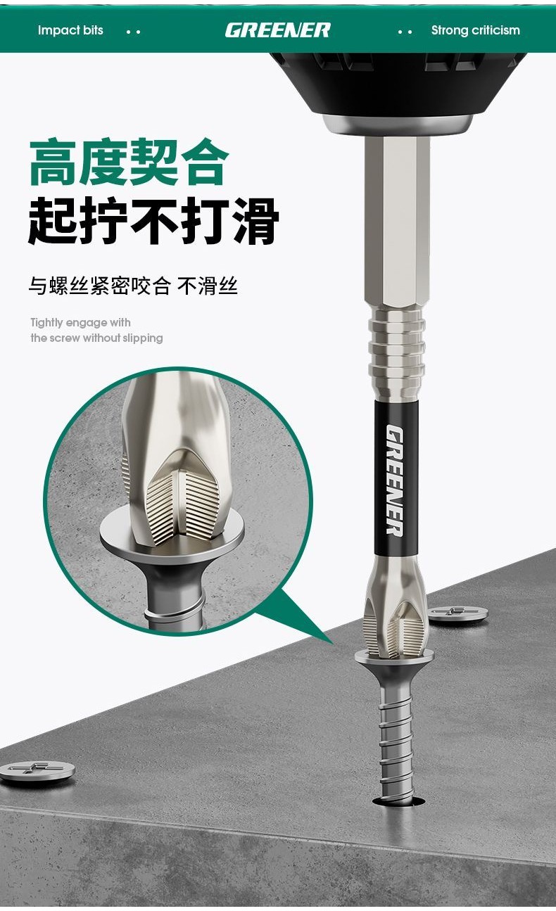 Greener Magnetic Screwdriver Bit Alloy Steel Anti-Slip Long Drill Bits ...