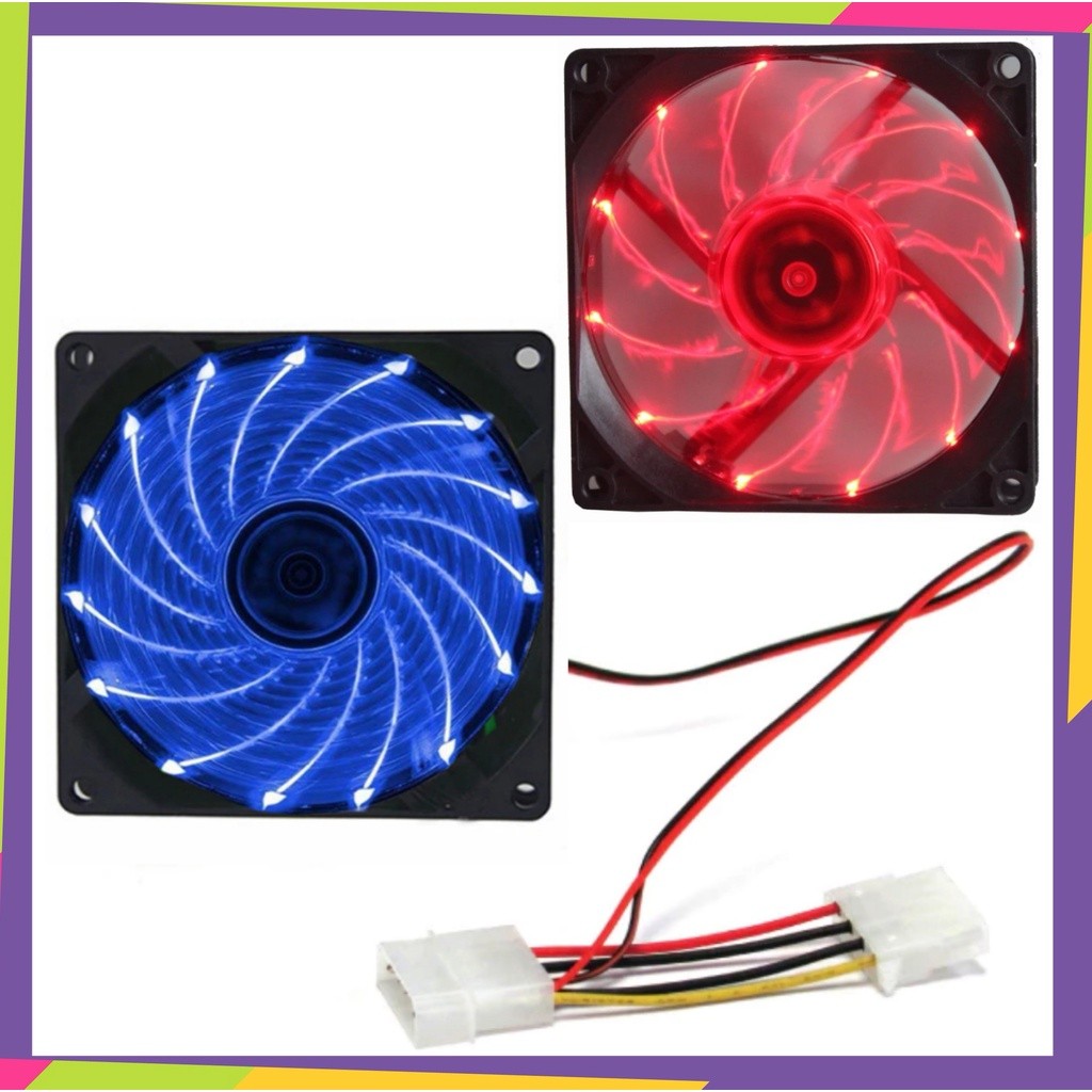 LED CASE FAN 4Pin Molex 8cm/80mm Colored Silent Fan Computer Case PC ...
