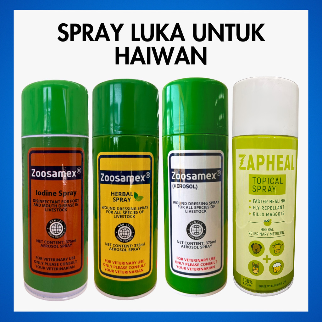 [375ml] Zoosamex Wound Spray [Spray Luka Untuk Ternakan dan Haiwan ...