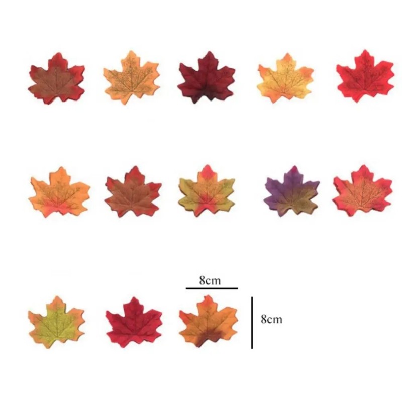 Artificial Maple Leaf Plastic Fallen Leaves Boneless Feel Maple Leaf ...