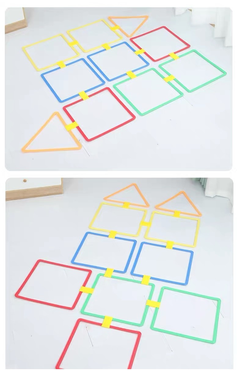 38cm 10Pcs Kids Outdoor Hopscotch Jumping Ring Circle triangle square ...