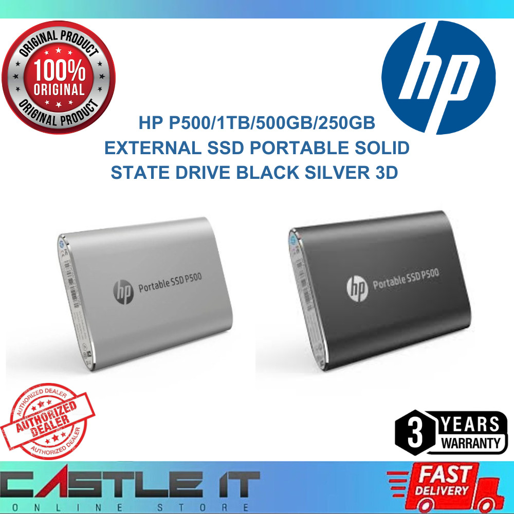 HP P500 1TB 500GB 250GB External SSD Portable Solid State Drive BLACK ...