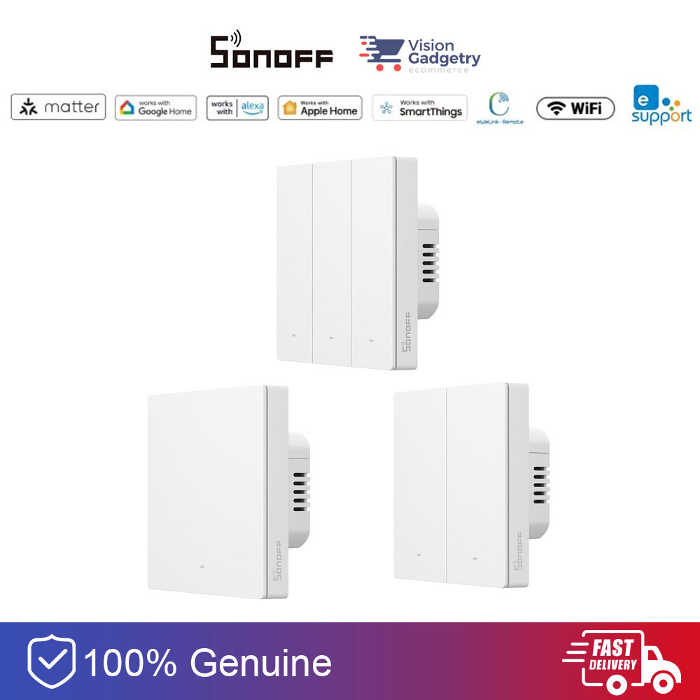 Sonoff M5 Matter Smart Home Wall Plug Wifi Mechanical Switch 1/2/3 Gang ...
