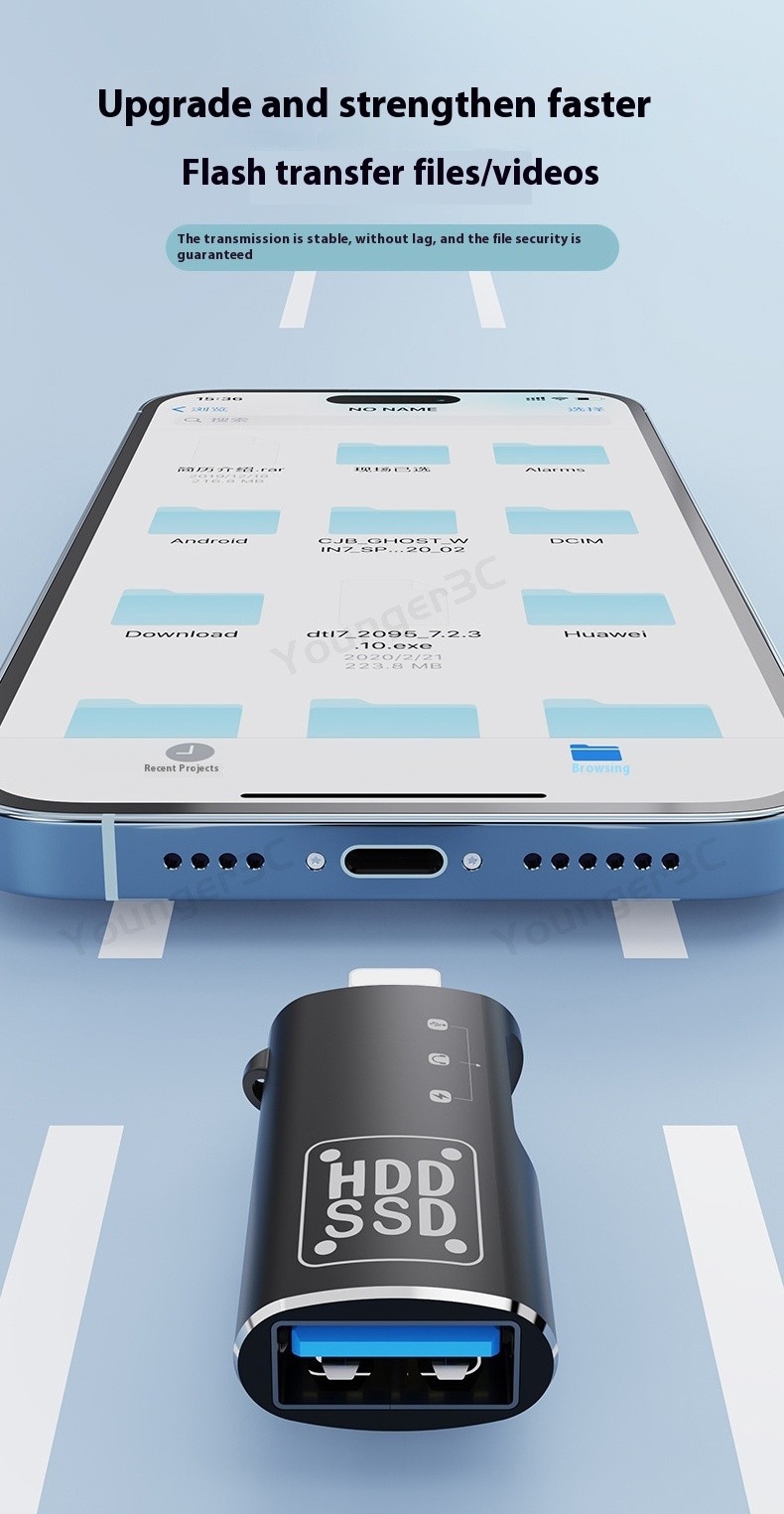 2-in-1 Mini Metal OTG Adapter, IOS/Type-C To Type-C+USB Multifunctional Charging Data Transfer ...