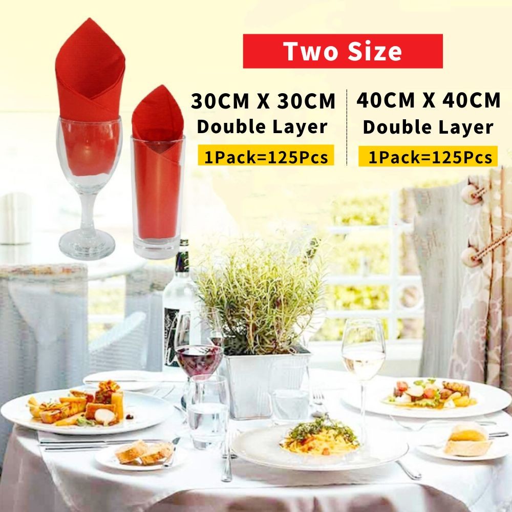 【READY STOCK】125Pcs Color Printing Paper Napkin Tissue Event Napkin ...