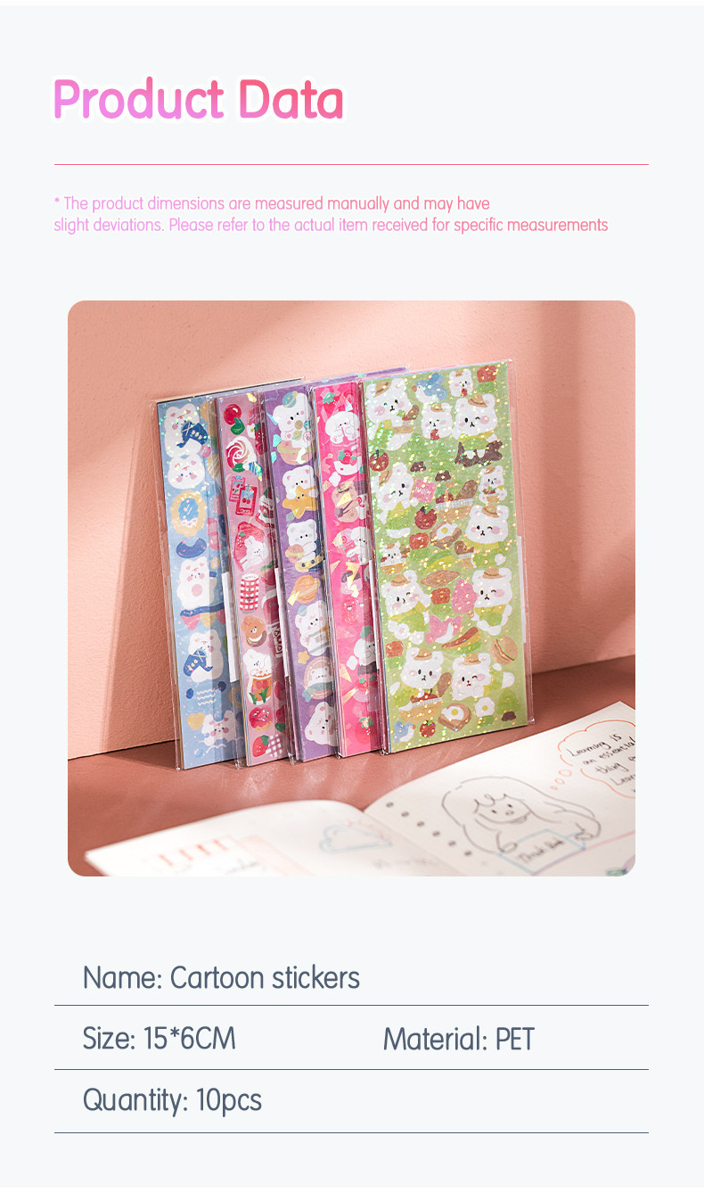 Deli Cartoon Sticker for Kids Creative Hand Account Material Stickers ...