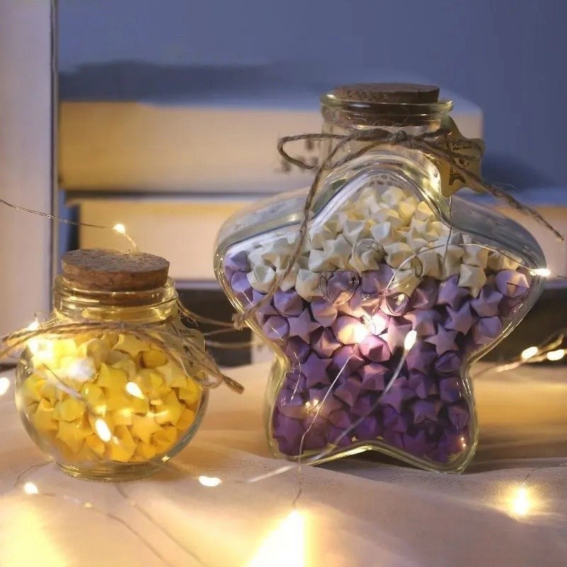 DIY Star Shape Wishing Bottle Star origami Bottle Creative Student Gift ...