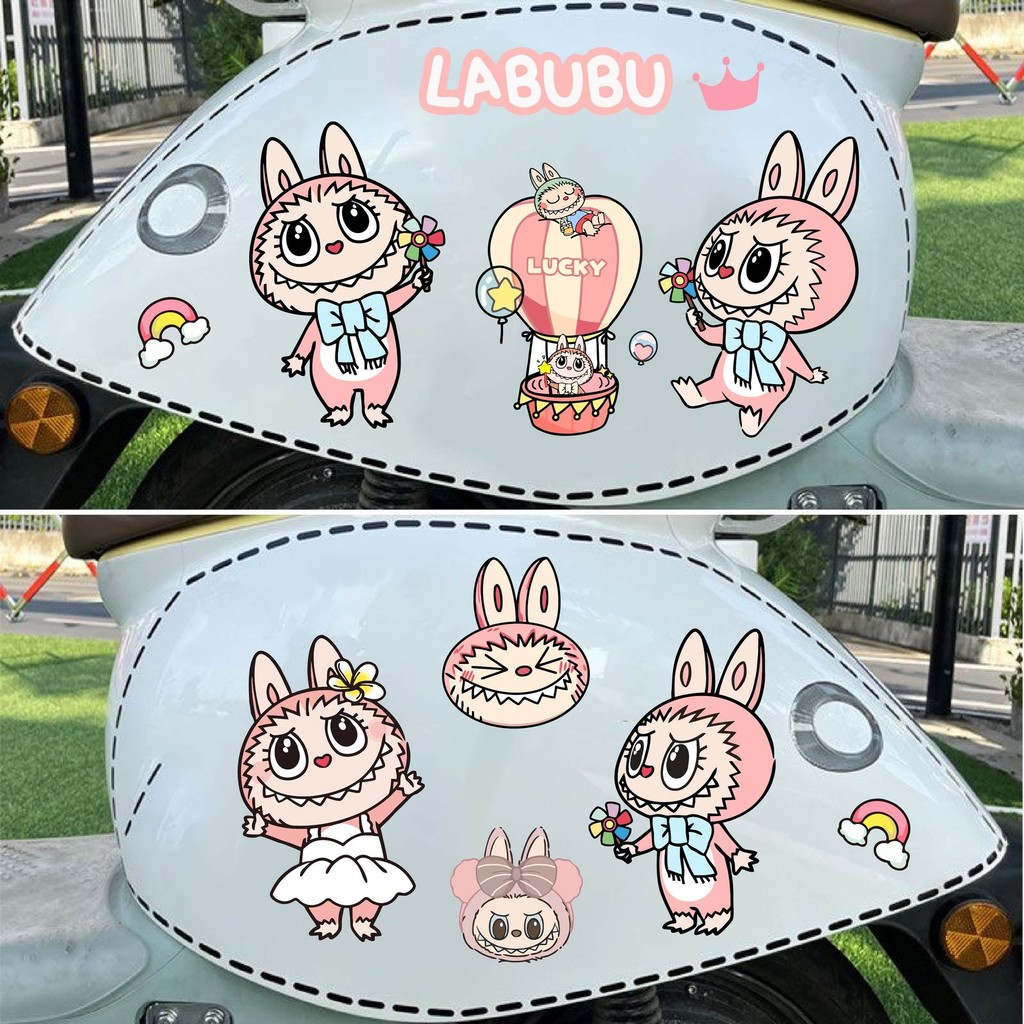 Cartoon stickers labubu cute car stickers popmart decoration motorcycle ...