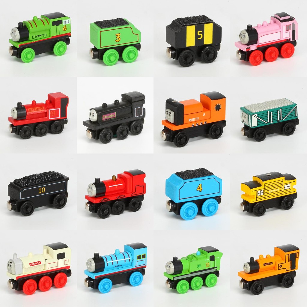 Colorful Wooden Magnetic Train Set For Kids With Interactive Push-pull ...
