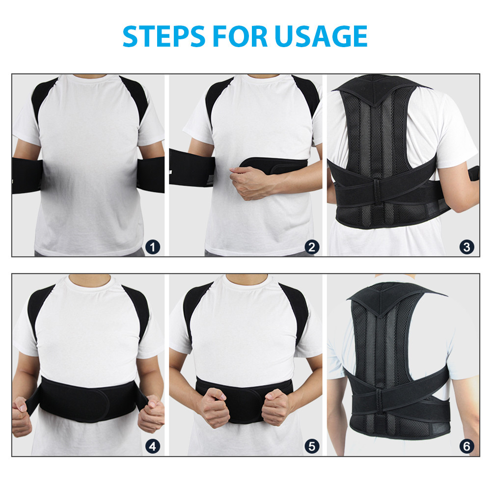 Adjustable Scoliosis Posture Corrector Corset Back Brace Lumbar Support ...