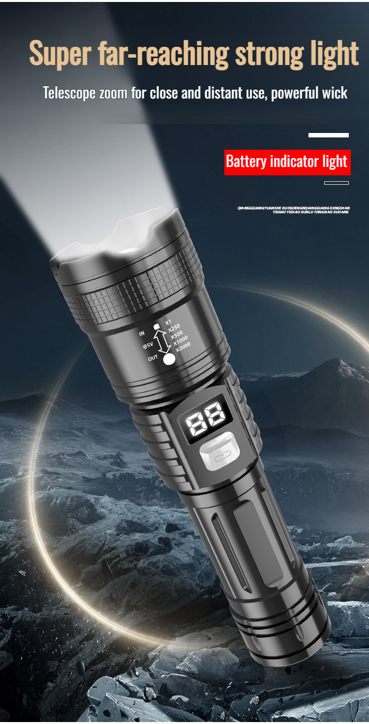 High power Emergency light Hand held flashlight Plug in both positive ...