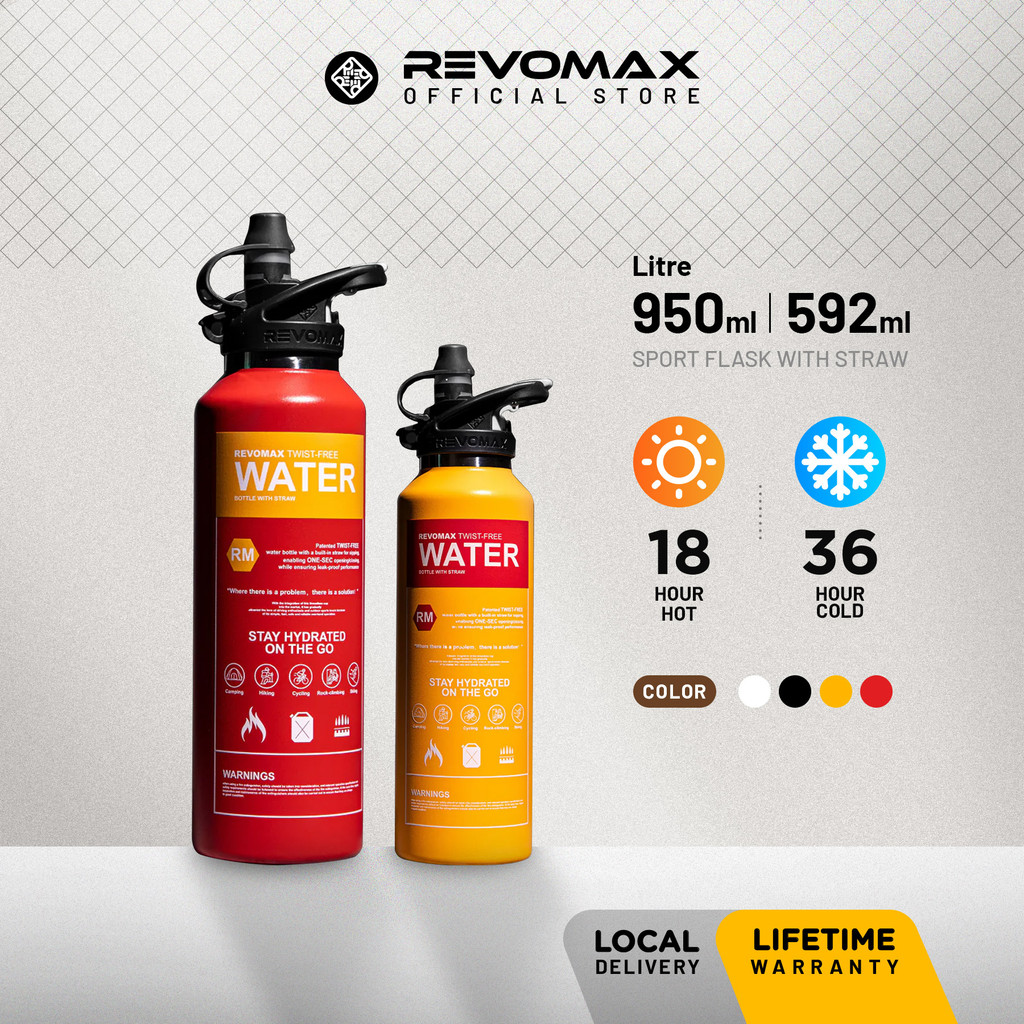 RevoMax 592ml/950ml Fire Extinguisher Design Thermos Tumbler / Vacuum Insulated Thermal Flask ...