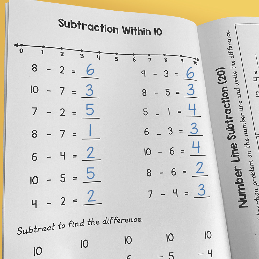 Kid Math Exercise Workbook Addition & Subtraction within 20 Number Axis ...