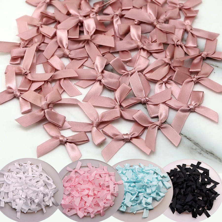 50/200pcs Ribbon Bows Small Size Satin Ribbon Bow Flower Craft ...