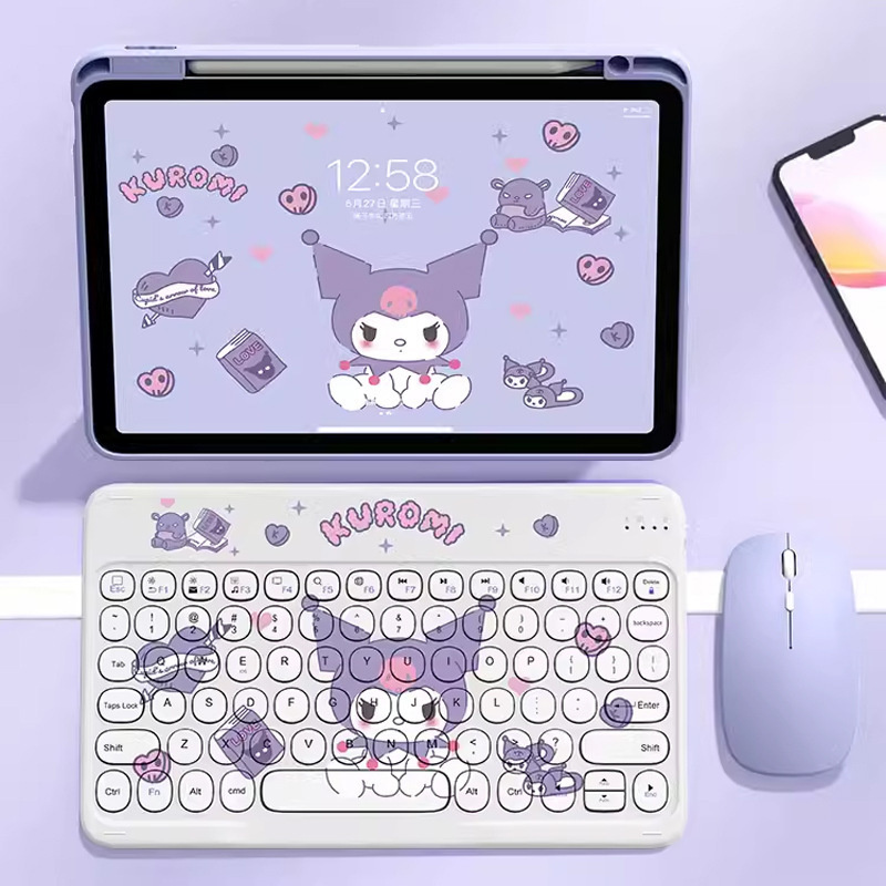 Kuromi 78-keys Cartoon Cute Bluetooth Wireless Mouse Keyboard Set ...