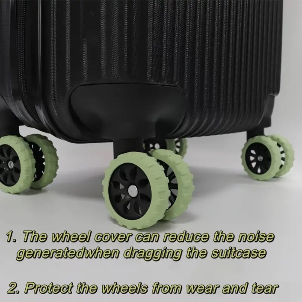 8PCS Luggage Wheel Protector Suitcase Wheels Ring Rubber Ring Protector ...