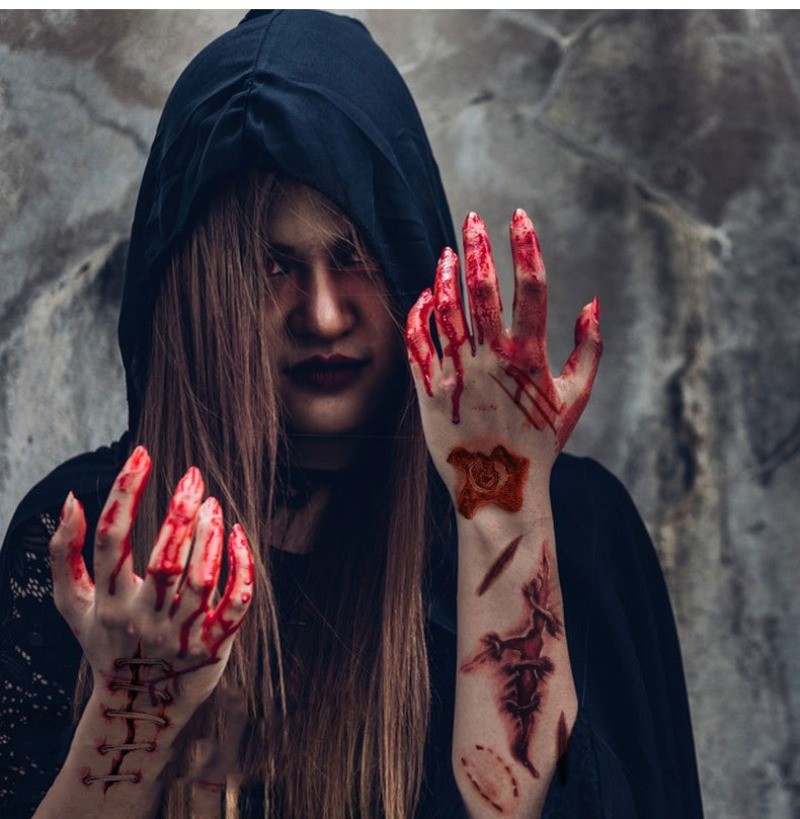 120Sheets Halloween Scar Tattoo Sticker - Scars Stickers - Masquerade ...