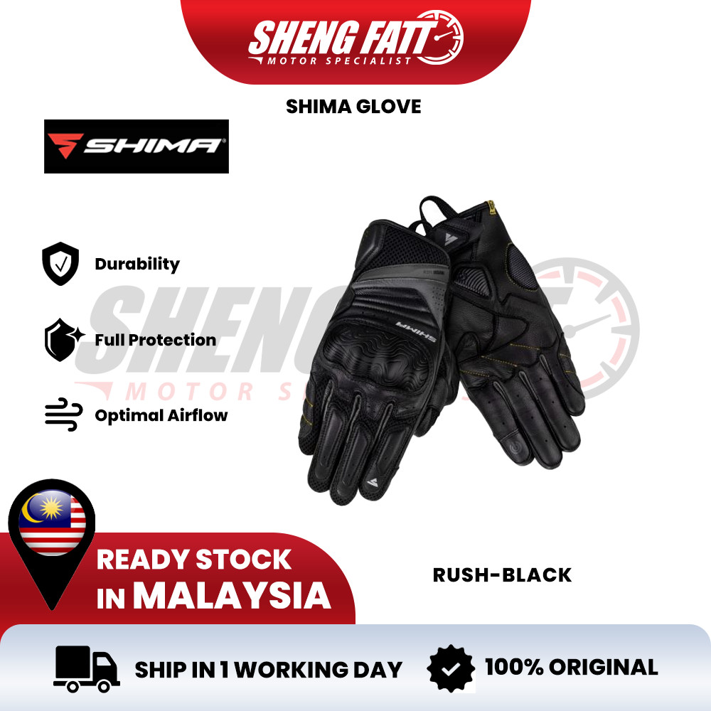 SHIMA RUSH MEN GLOVE - Motorcycle Gloves Non-Slip Riding Glove Sarung ...