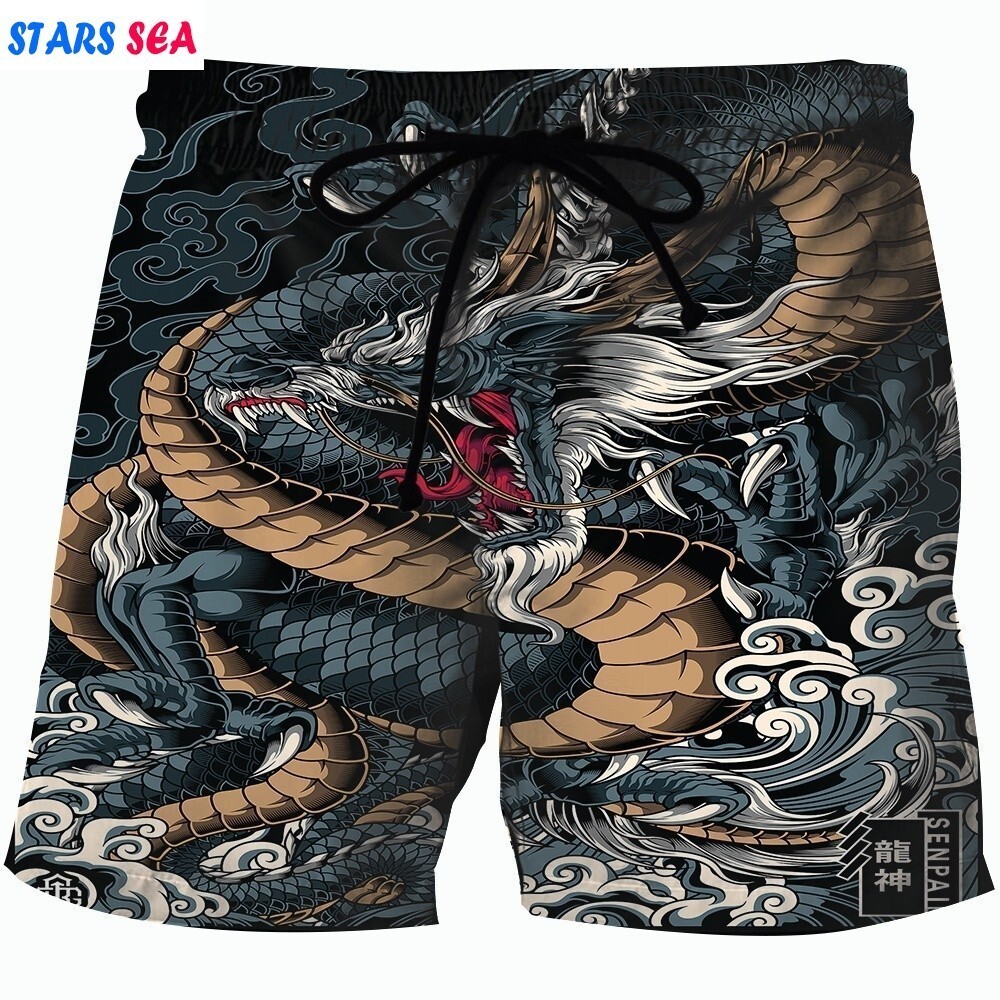 Summer Latest Legend Dragon Men's Shorts Harajuku Fashion Loose Beach ...