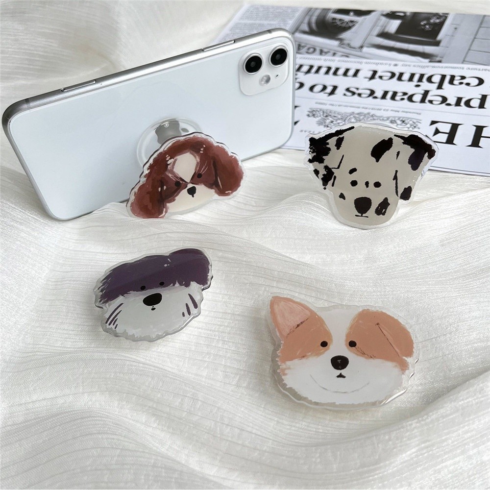 Universal Phone Stand Cartoon Dog Puppy Pattern Teddy Corgi Foldable ...