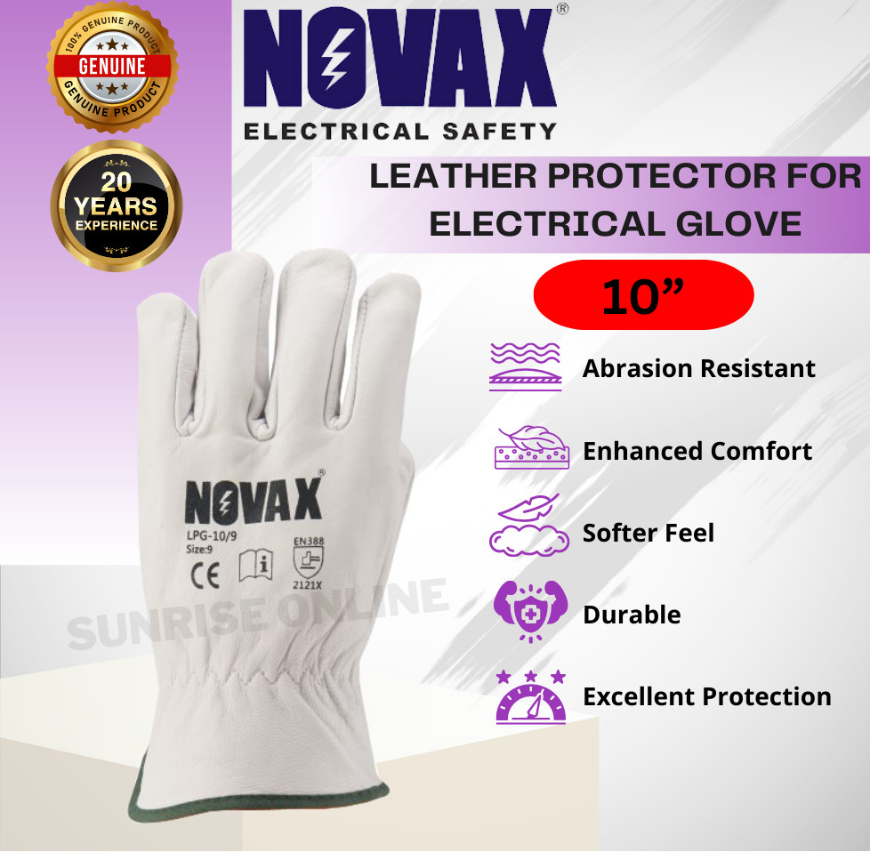 [ORIGINAL] Novax Leather Protector Gloves 10" For Electrical Insulation ...
