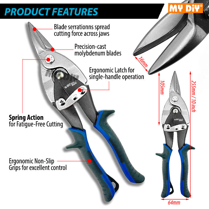 10" HEAVY DUTY AVIATION TIN SNIP CUTTER STRAIGHT SNIP CUTTER GUNTING ...