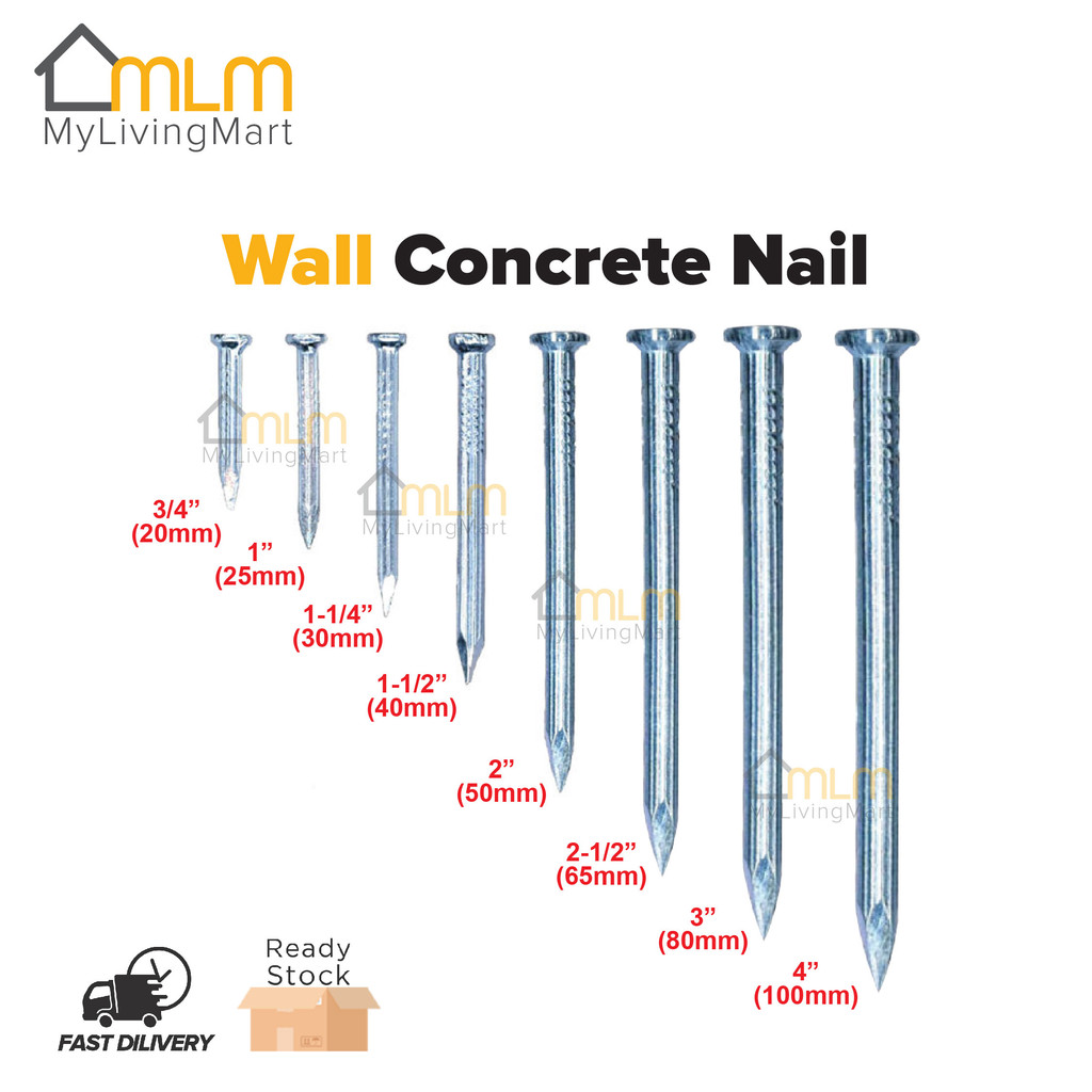 AMAN Grooved Shank Concreate Nail Wall Nail Paku Simen Paku Cement Paku ...