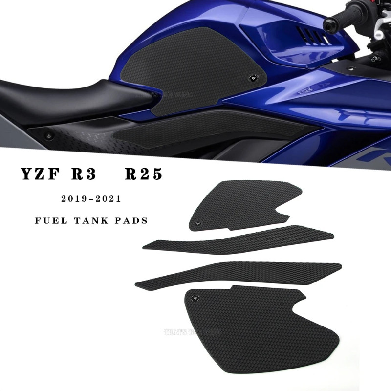For Yamaha R25 YZF R3 2019 2020 2021 Motorcycle side fuel tank pad Tank ...