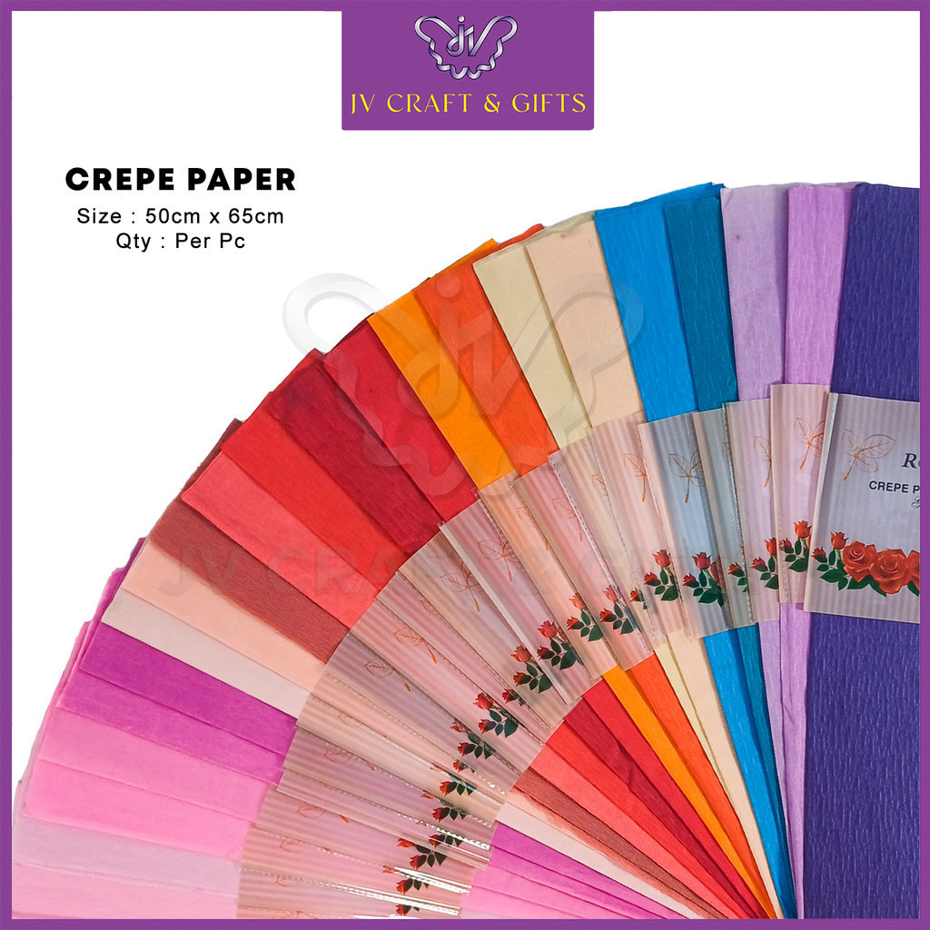 Crepe Flower Wrapping Paper | Bouquet Florist Origami DIY | Pembalut ...
