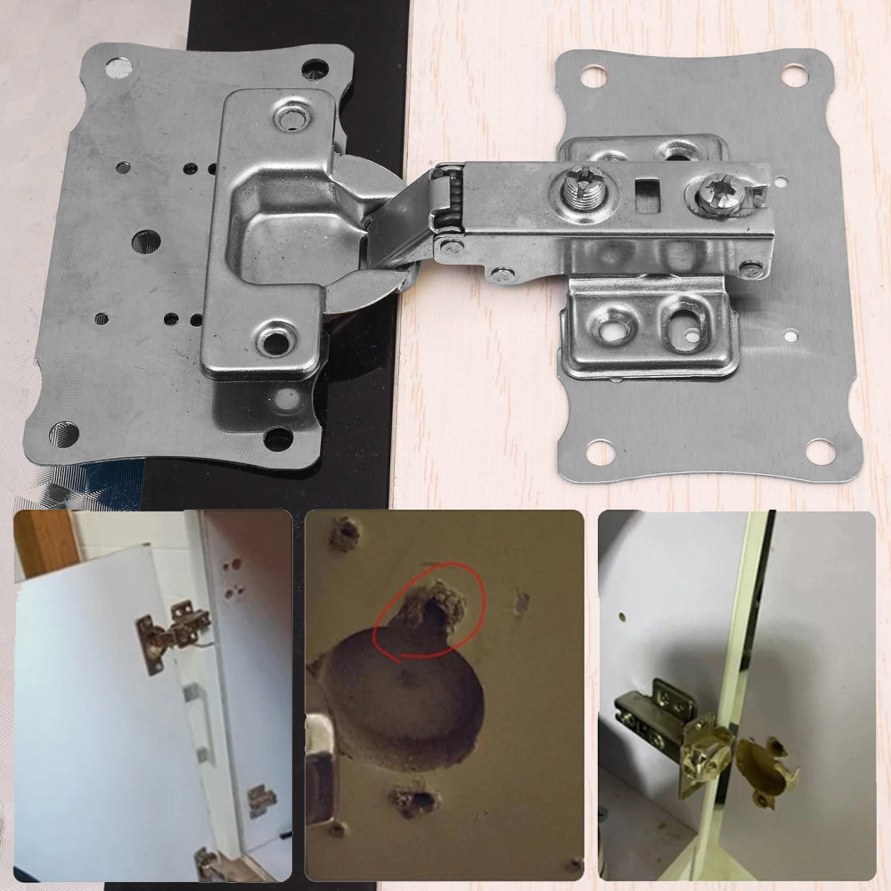 10 Set Cabinet Hinge Repair Plate - Stainless Steel Door Hinge Mounting ...