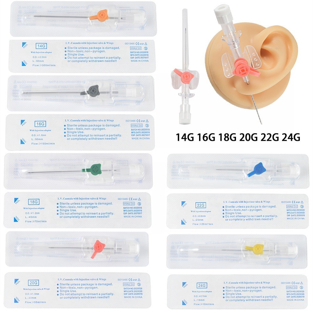 1 PC 22G/20G/18G/16G/14G Stainless Steel Catheter Piercing Tool Disposable Body Piercing Tool ...