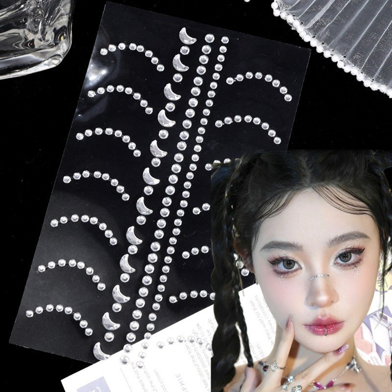 3D Shiny Diamond Face Decoration Sticker - Temporary Glitter Gem ...