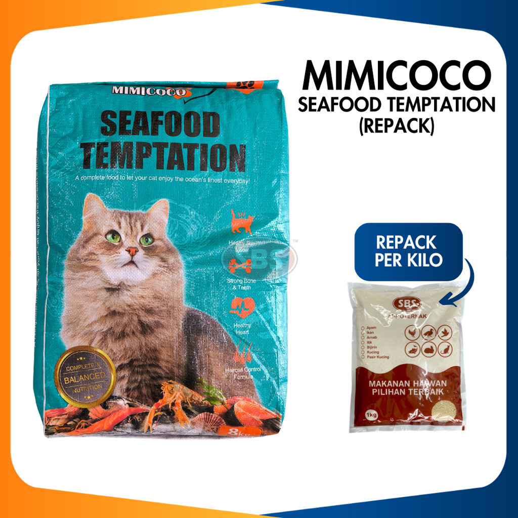 [1KG] [REPACK] MIMICOCO SEAFOOD TEMPTATION | MAKANAN KUCING MIMI COCO ...