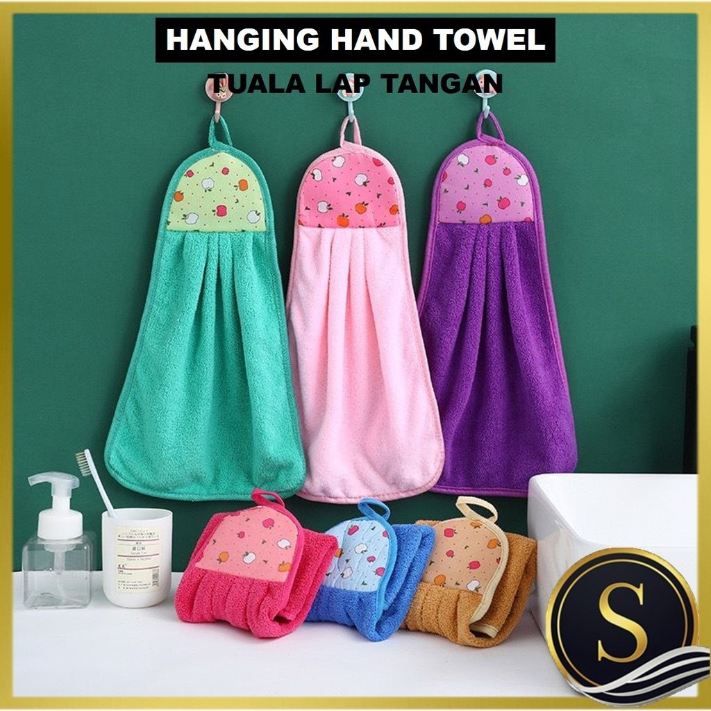 Kitchen Hand Towel Coral Velvet Fleece Hanging Towel Cotton Tuala Dapur ...