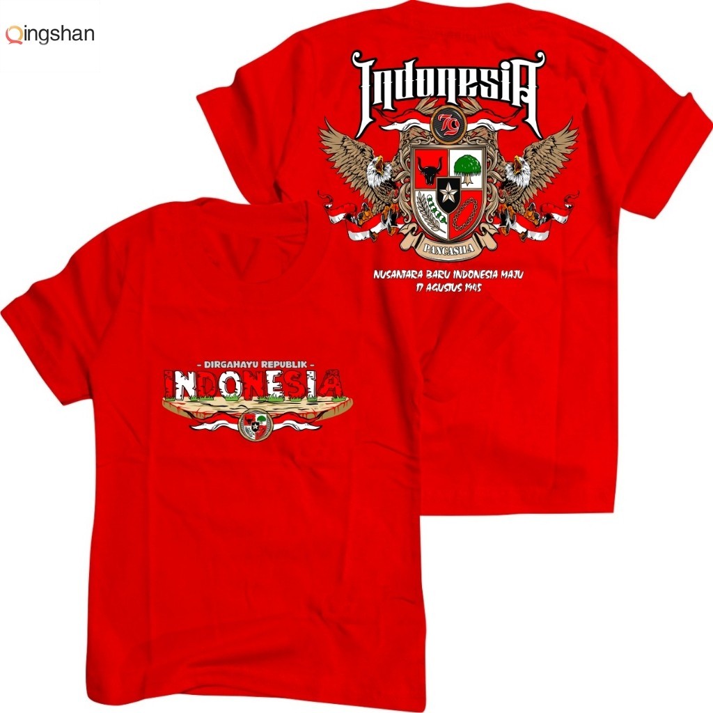 Qingshan Kaos HUT RI 79 2024 Garuda Lambang Pancasila 17 AGUSTUS 1945 ...