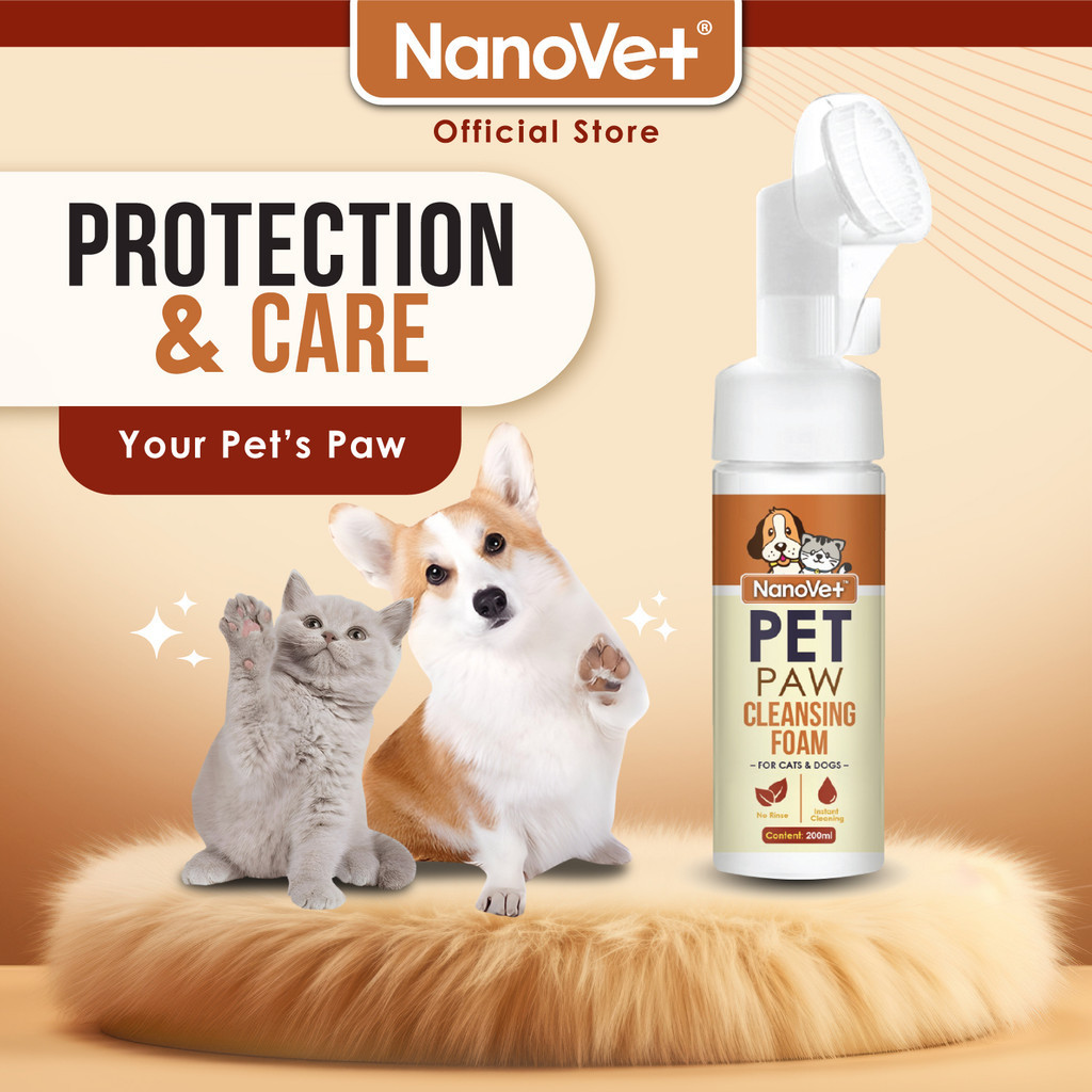 Nanovet® Pet Paw Cleansing Foam for Cat and Dog (200ml) | Shopee Malaysia