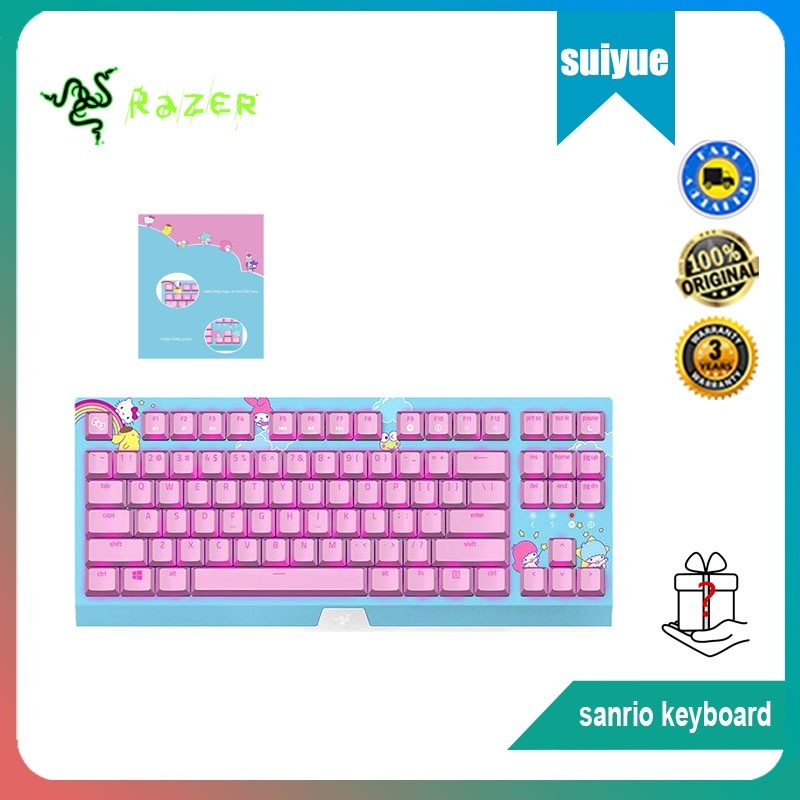 Razer Sanrio hello kitty keyboard Limited 87-key gaming keyboard Office ...